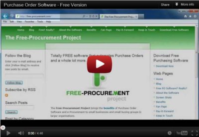 Free Purchase Order Software Video Tutorial | The Free-Procurement Project