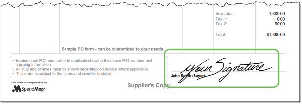 Add Signature to PO Form in your Free Purchase Order Software | The ...
